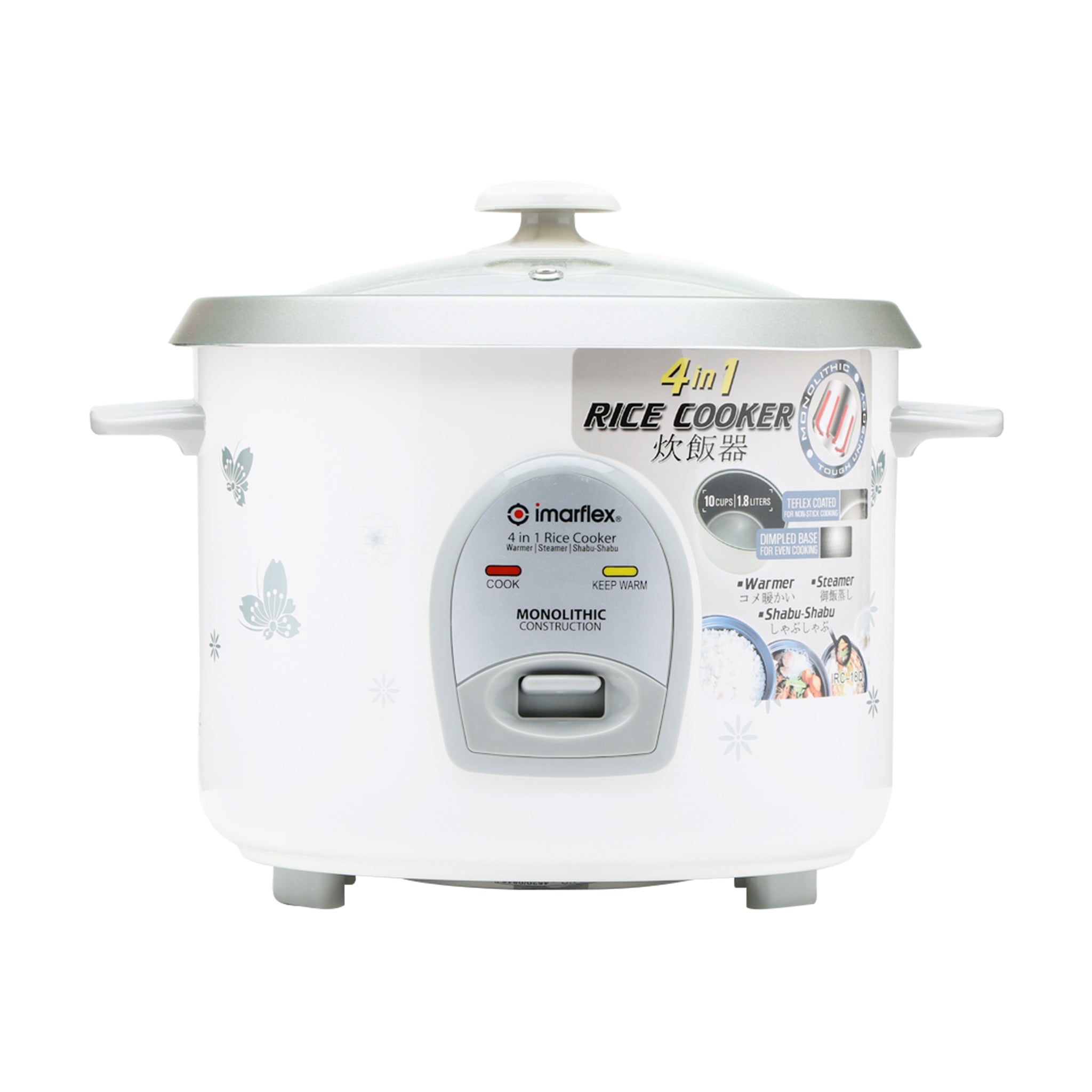 Imarflex Rice Cooker 1.8L W/Steamer 10 Cups IRC-18Q– Gloria Bazar